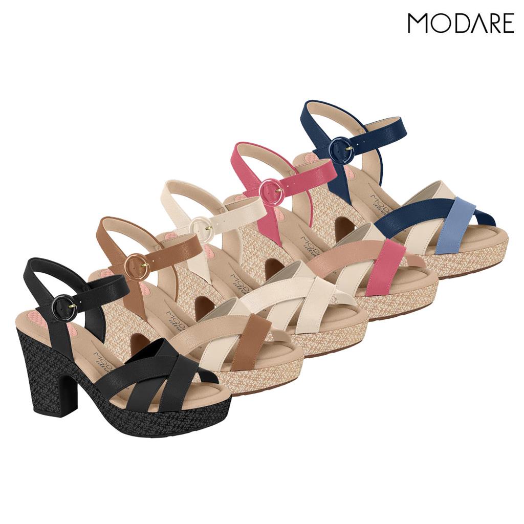Sandalia Salto Grosso Alto Modare UltraConforto com Meia Pata Original ...