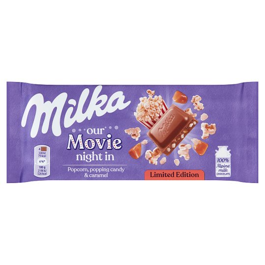 CHOCOLATE MILKA POPCORN & CARAMEL - Pipoca e Caramelo Importado 90g ...