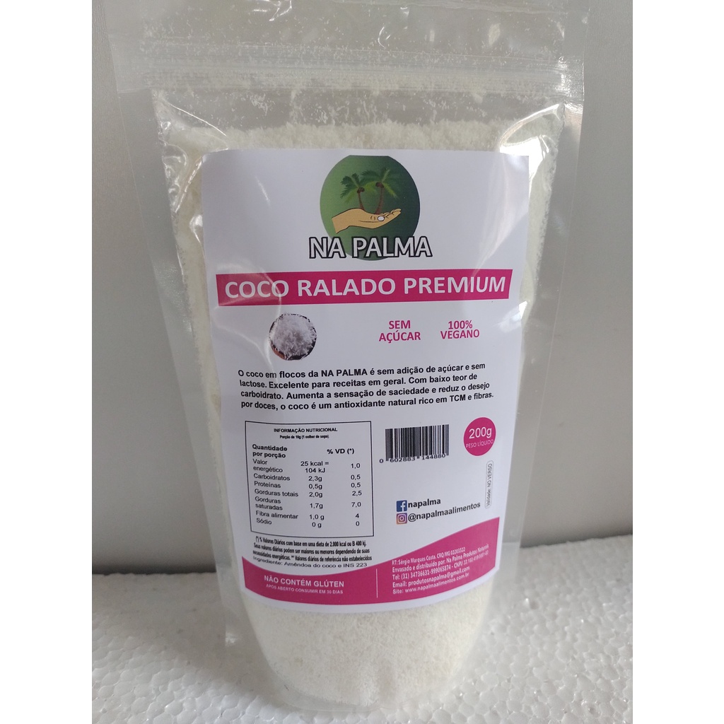 Coco Ralado Premium - Na Palma 200g | Shopee Brasil