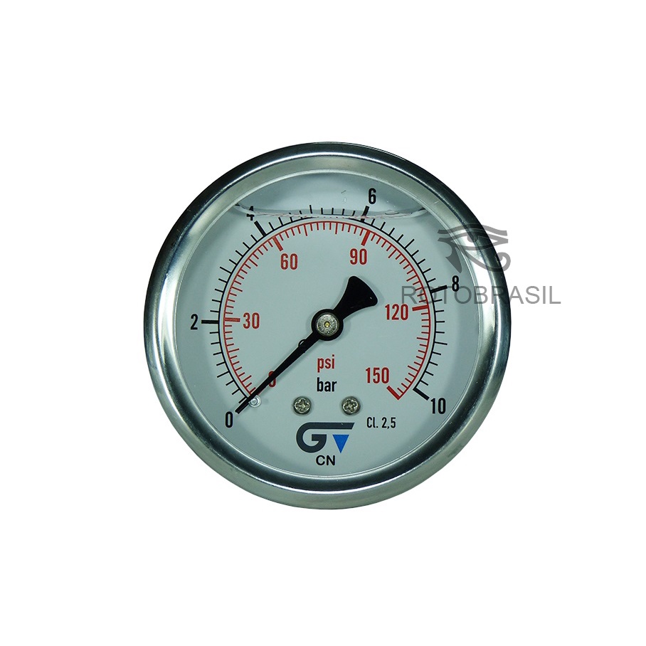 Manômetro Dn63mm 10 Bar / 150 Psi Cx Inox 1/4 Horizontal | Shopee Brasil