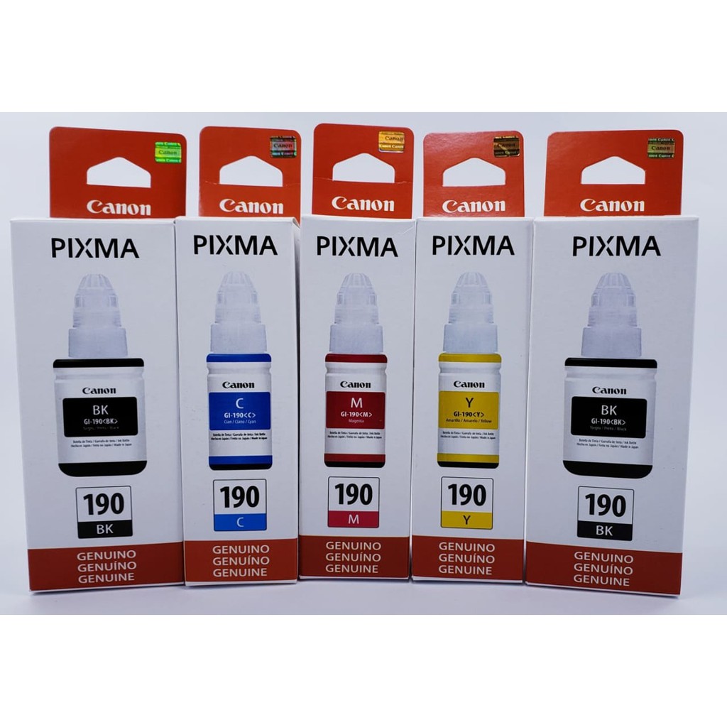 Kit 5 Refil Tintas Original Canon Gi-190 G2100 G3100 G3100 | Shopee Brasil