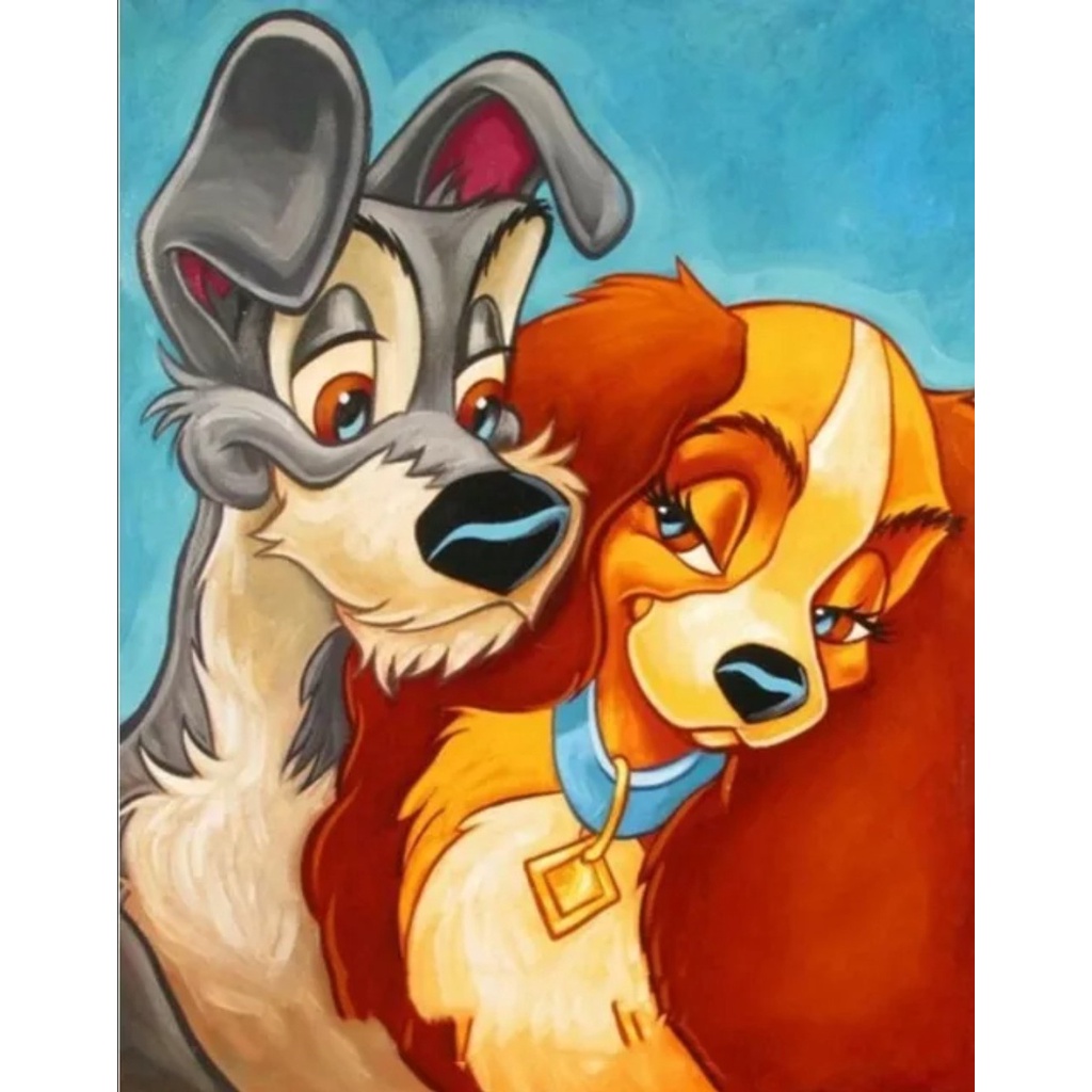 (2843) Pintura com Diamantes - Diy 5D Strass - A Dama e o Vagabundo ...