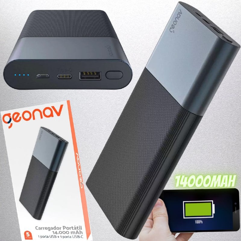 Carregador Portátil / Power Bank Geonav 14000mAh - PB14KAL ...