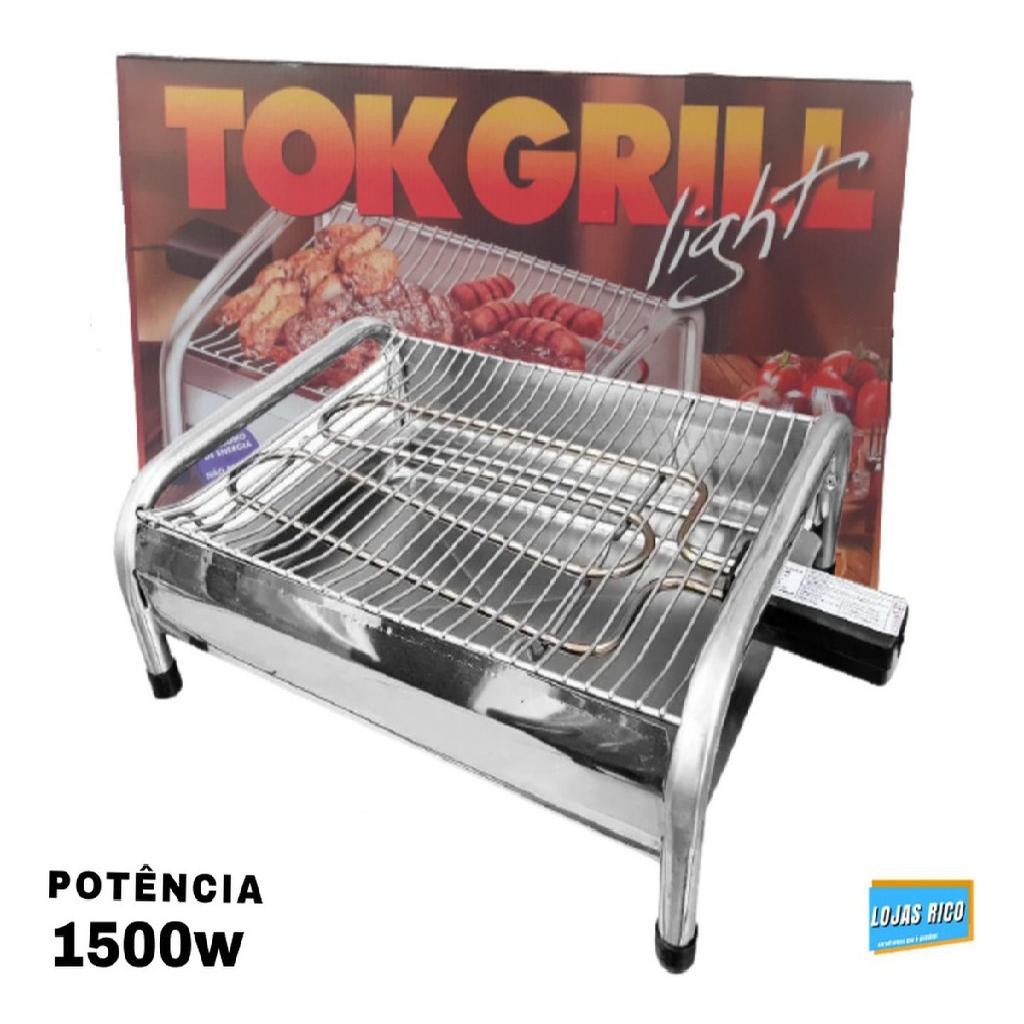Churrasqueira Elétrica Tok Grill Light ll 127/220v Prateada | Shopee Brasil