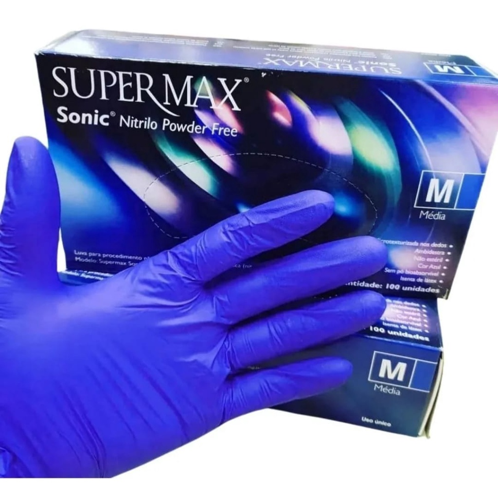 Luva Nitrílica Sonic M 100 Un Supermax | Shopee Brasil