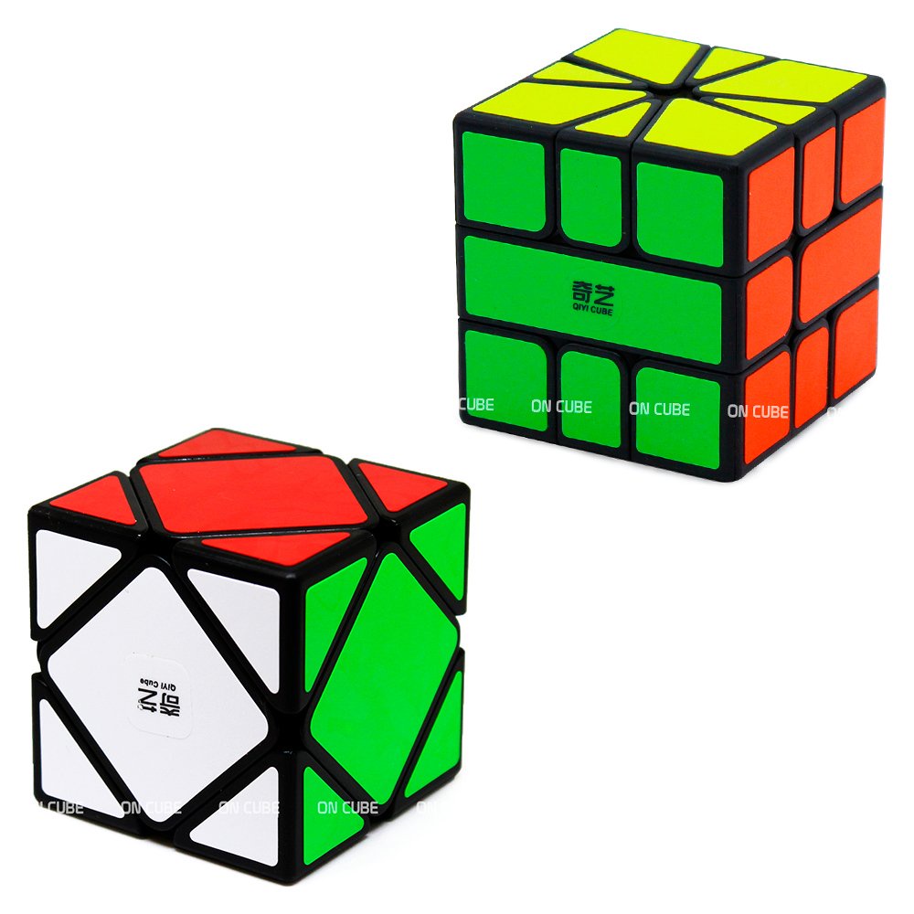 Cubo Mágico Skewb + Square-1 Qiyi Preto (2 cubos) | Shopee Brasil