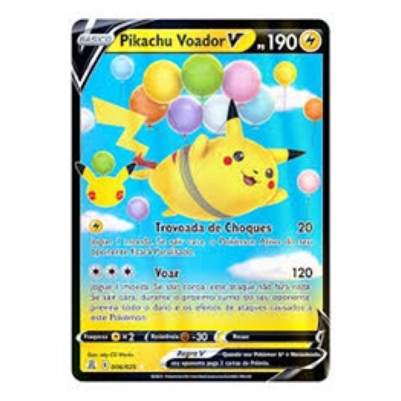 Carta de pokemon Pikachu voador V | Shopee Brasil