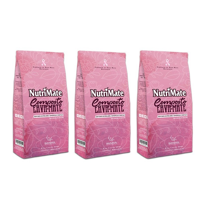 Kit 3 Erva Mate Nutrimate Rosa 500 G cada Composta Anis Estrelado | Shopee Brasil