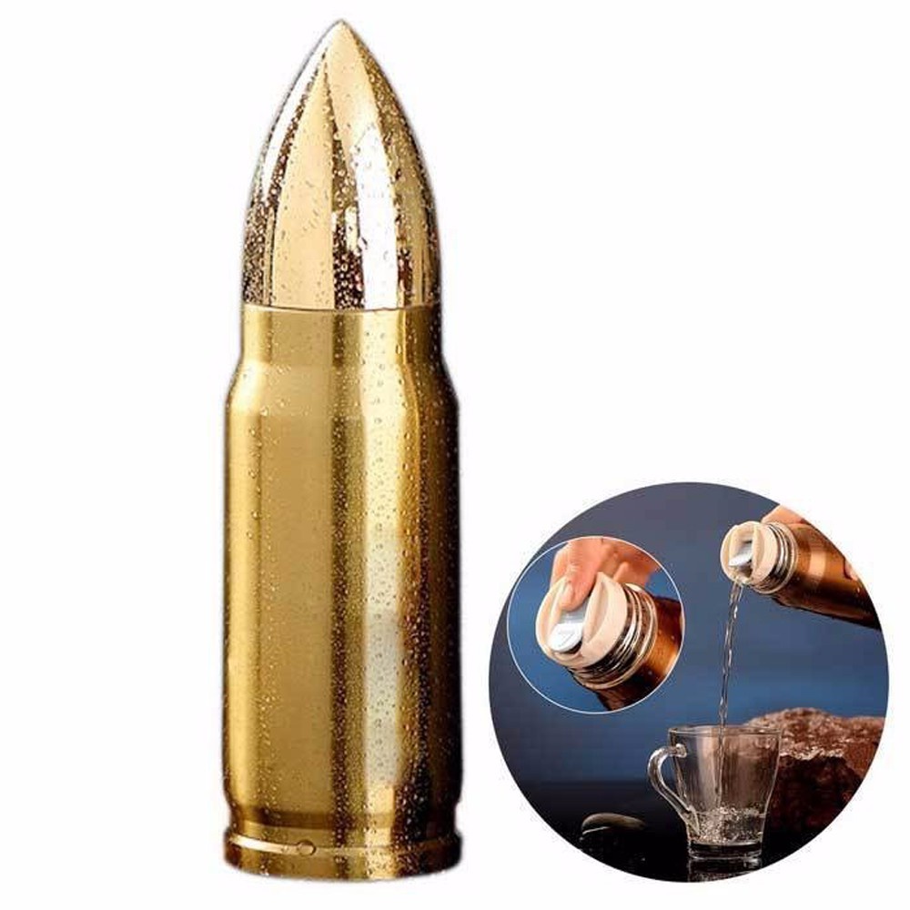 Garrafa Térmica Inox Bala De Fuzil - 500ml | Shopee Brasil