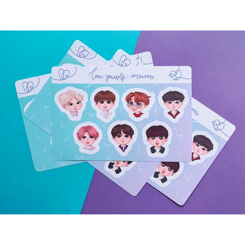 Cartela de Adesivo BTS LY Answer | Shopee Brasil
