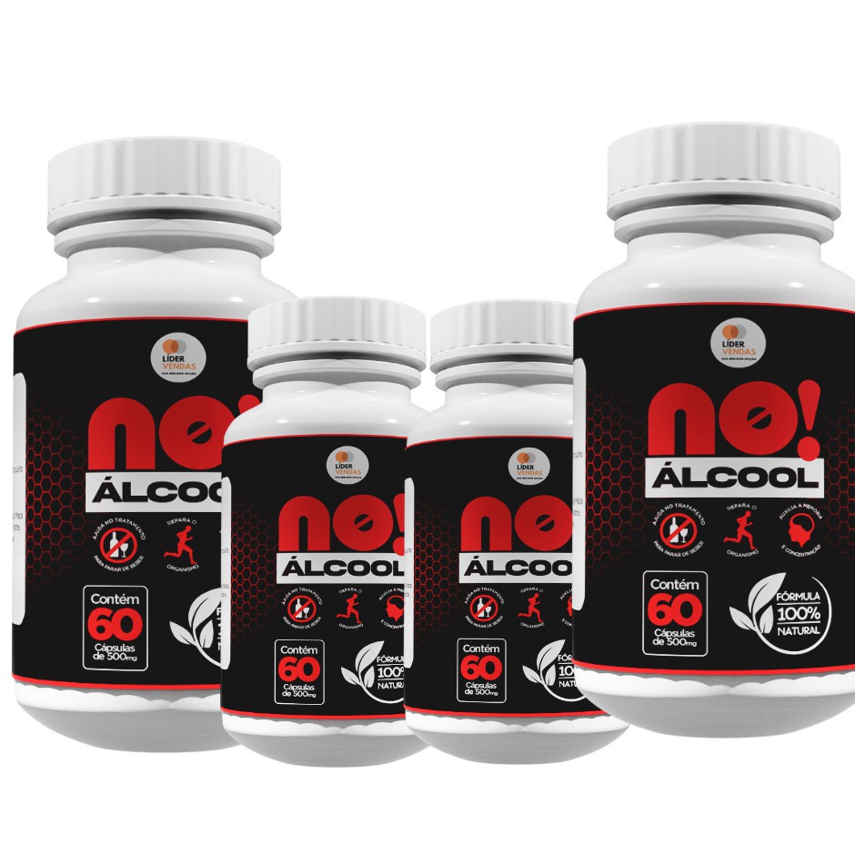 Kit 4 antiálcool - Remédio para parar de beber 60 cápsulas cada 500mg ...