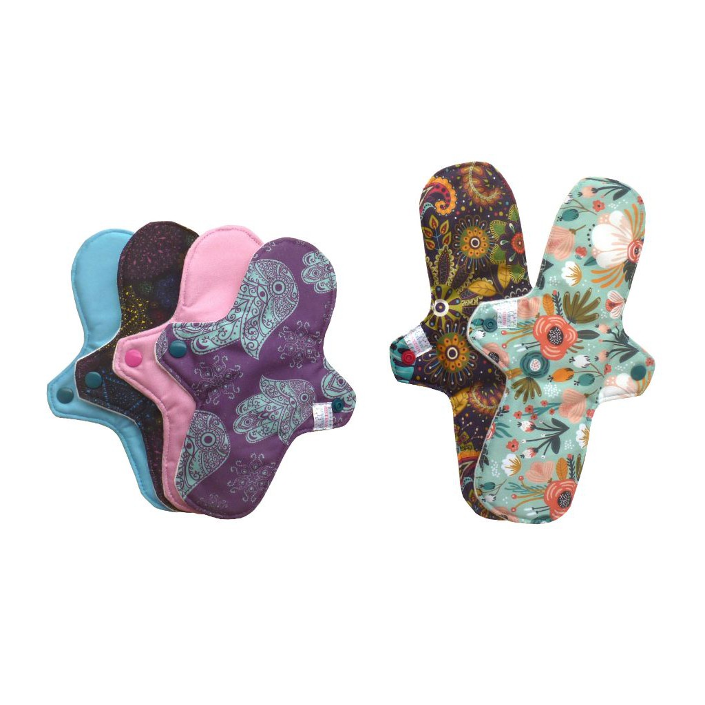 Kit de Absorventes Ecológicos Reutilizáveis 4 Normais + 2 Noturnos ...