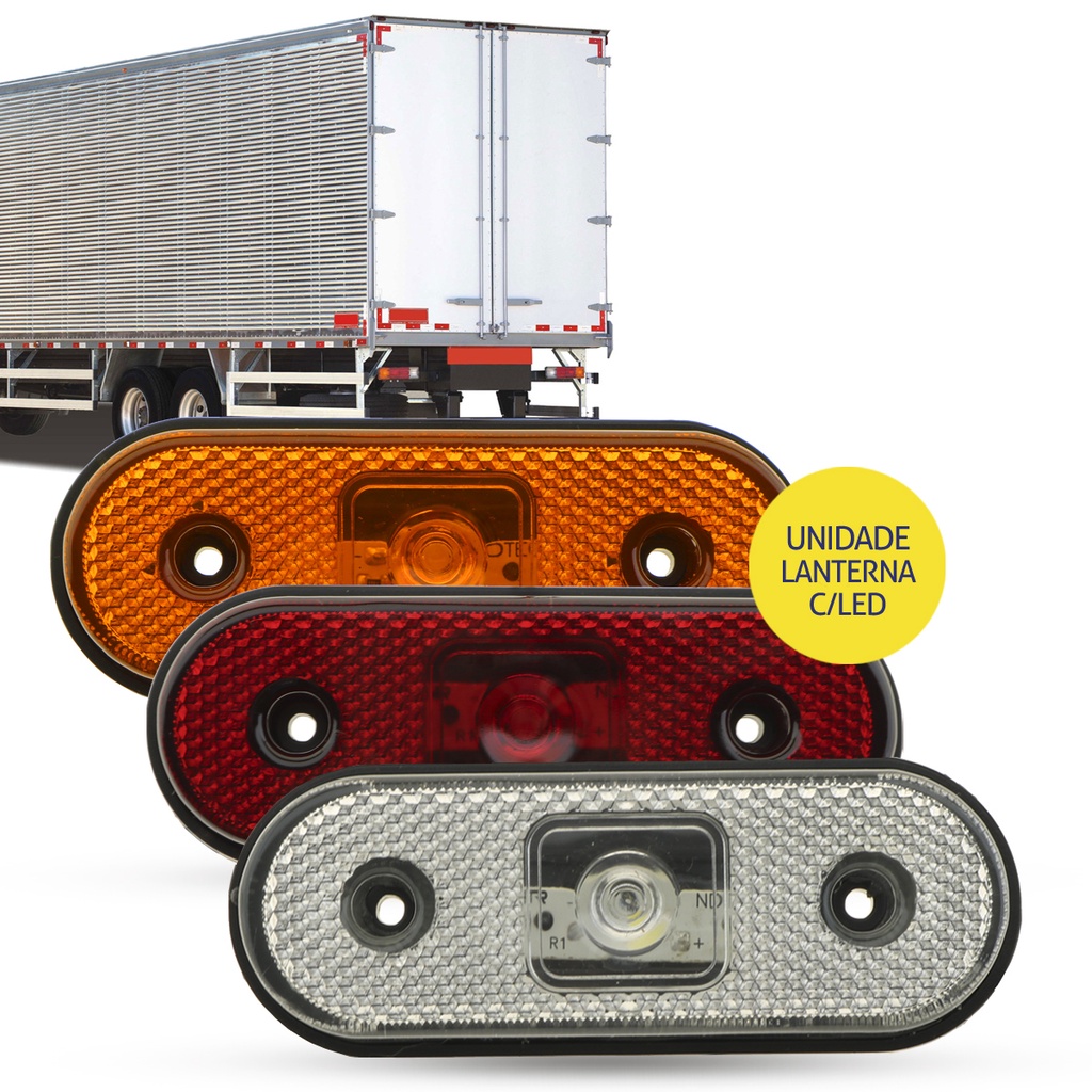 Lanterna Lateral LED Sem Suporte 12/24v Universal Carreta Facchini ...
