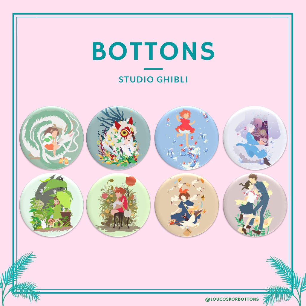 Bottons Studio Ghibli Minimalista | Shopee Brasil