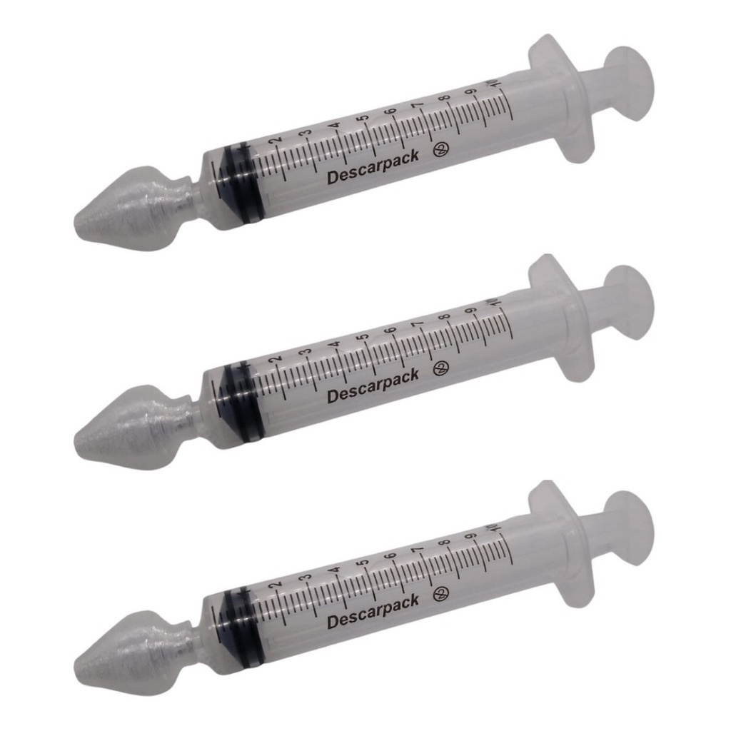 Kit com 3 Seringas de lavagem nasal infantil e adulto soro limpeza do ...