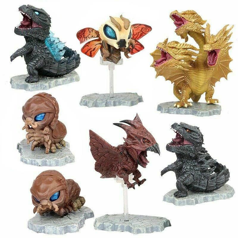 Godzilla Movie King Of The Monster Cute Mini Action Figuras 7 Pcs Jogo ...