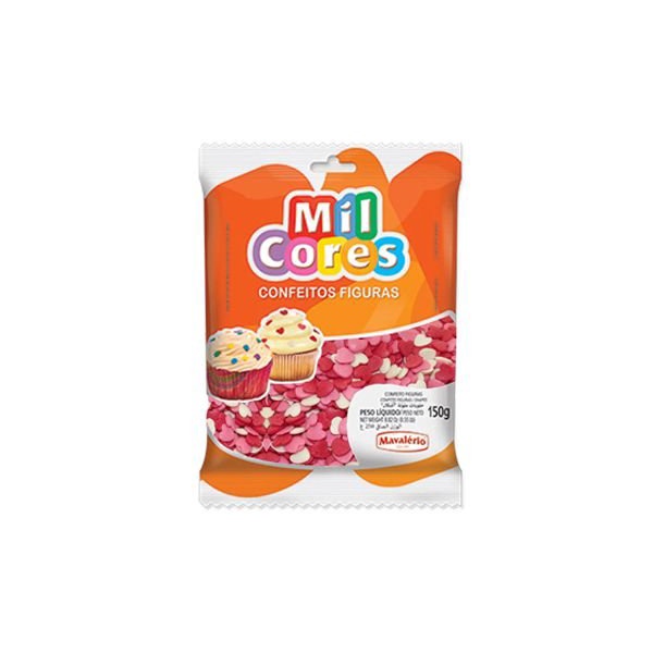Confeito Mil Cores Coração Mavalério 150g | Shopee Brasil