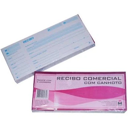 RECIBO COMERCIAL COM CANHOTO 50 FLS / MARSE | Shopee Brasil