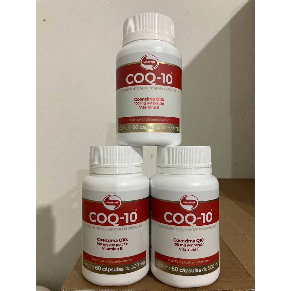 Kit C/3 Coenzima Q10 Coq-10 C/180 Caps 500mg Vitafor | Shopee Brasil
