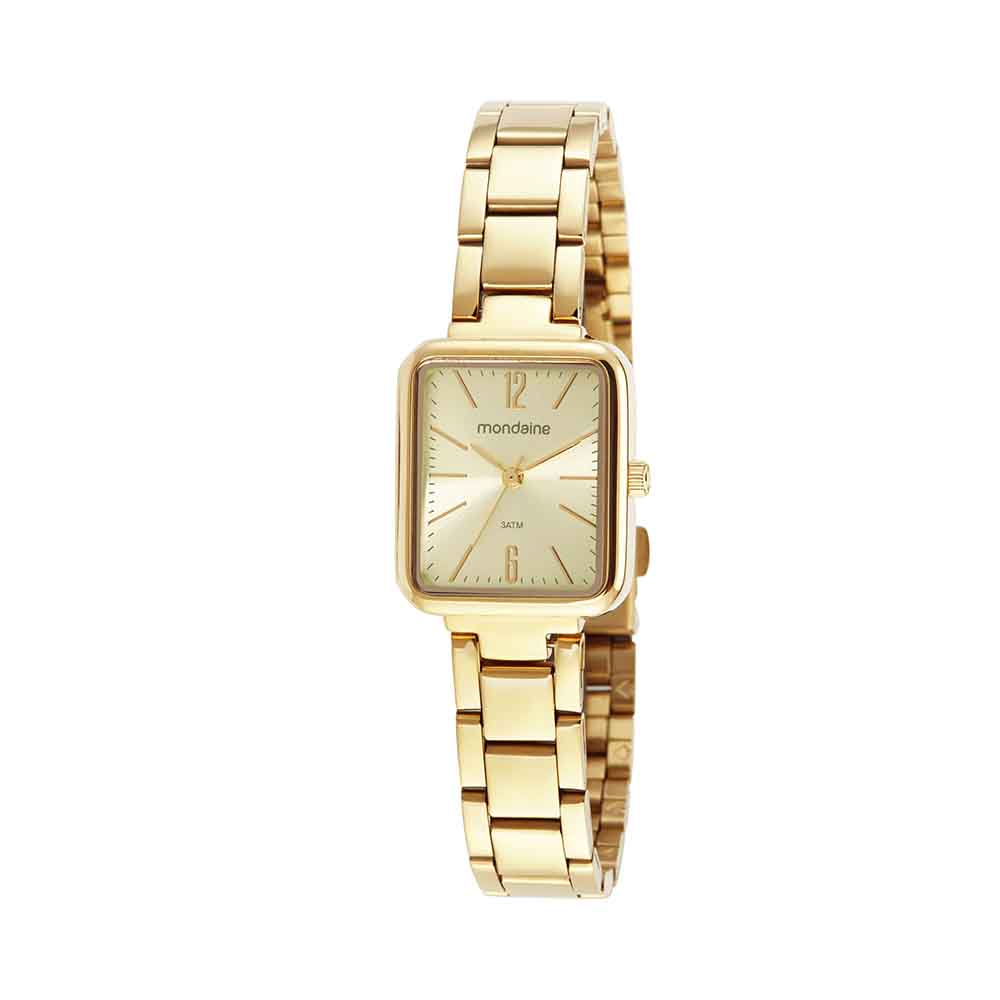 Relogio Mondaine original Feminino dourado pequeno quadrado classico de ...