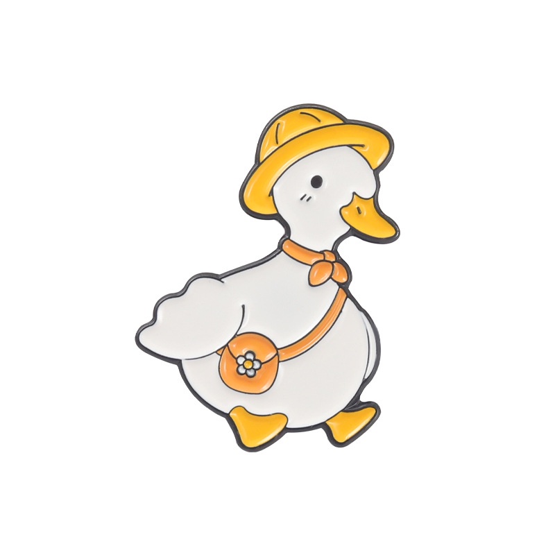 Broche Fofo Série Pato Branco De Liga Esmaltado | Shopee Brasil