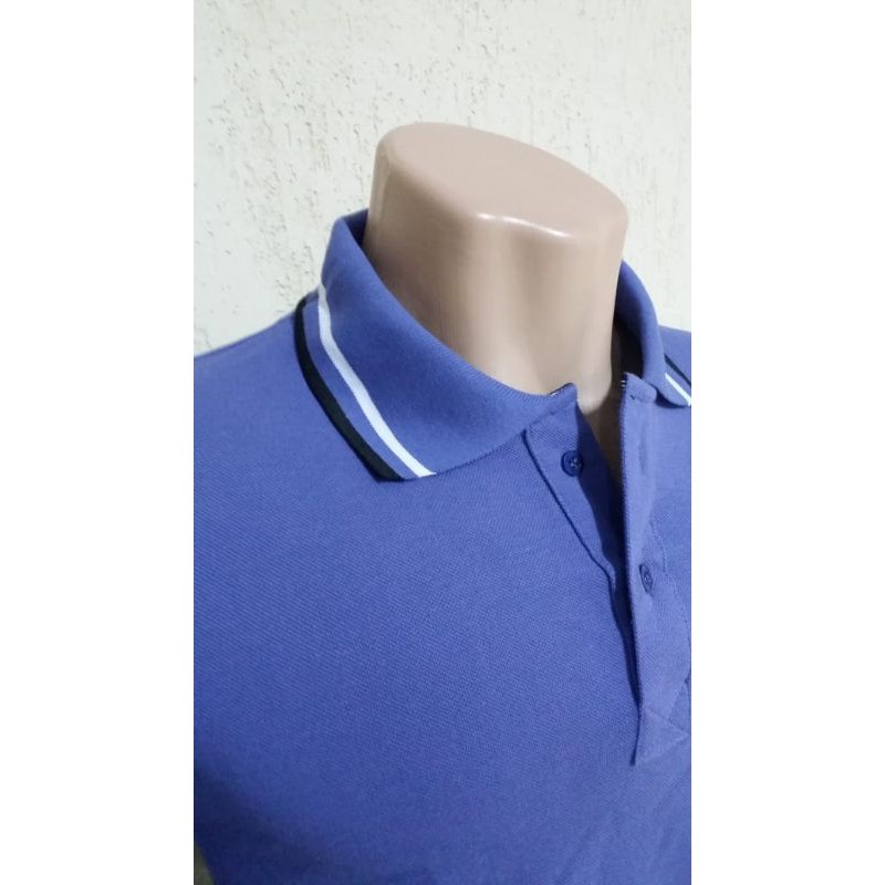 Camisa Polo Masculina Azul | Shopee Brasil