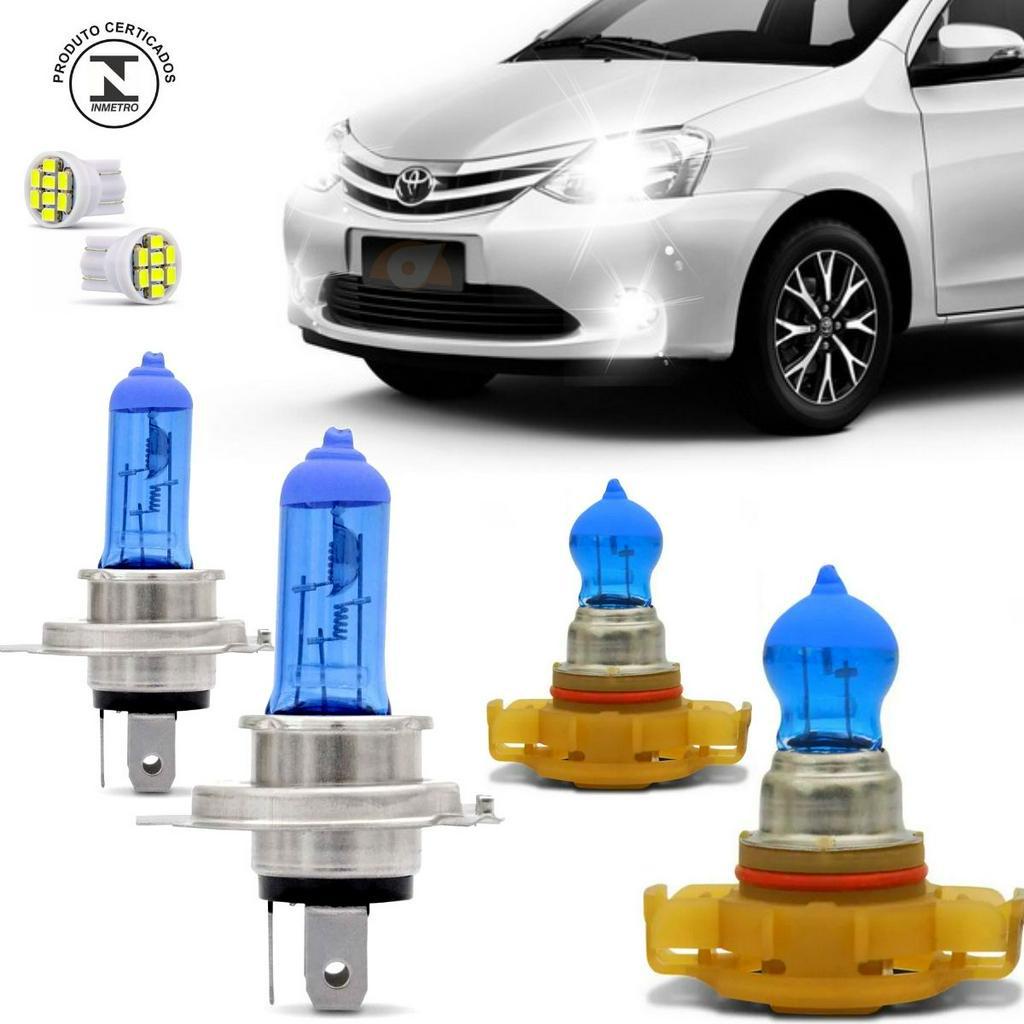 Kit Lampadas Etios 2012 2013 2014 2015 2016 Super Brancas Farol H4 60 ...