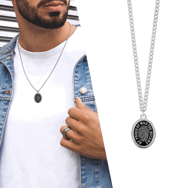 Colar Masculino Corrente Digital Preto cor Prata Não enferruja ...