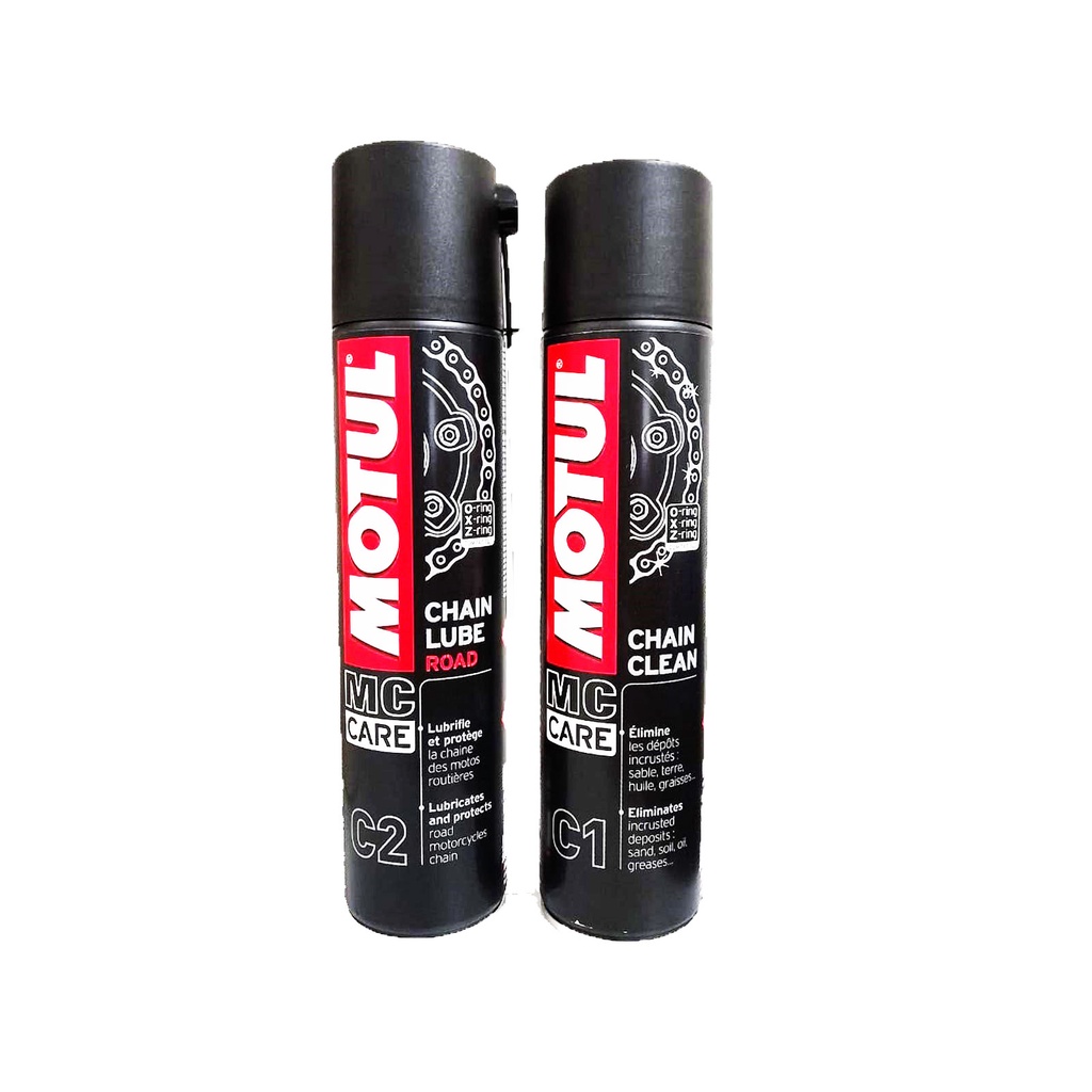 Kit Motul Chain Clean C1 + Lubrifica Corrente Chain Lube C2 | Shopee Brasil