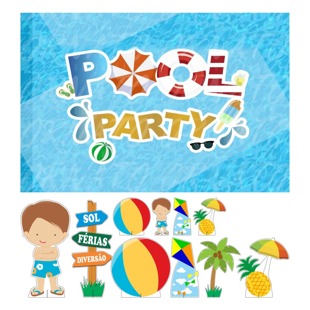 Kit Display + Painel Festa Infantil Pool Party | Shopee Brasil