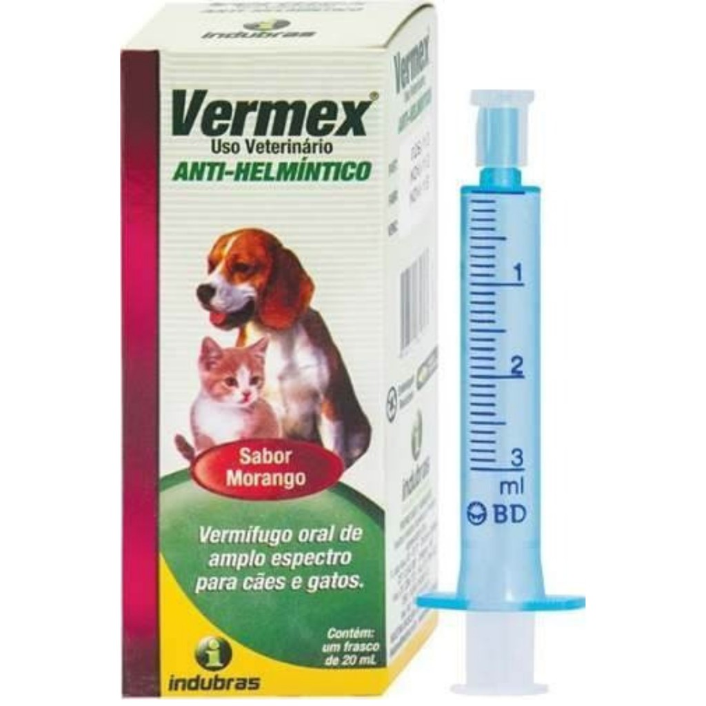 Vermex Vermifugo Cães E Gatos Pet Caixa com Frasco 20ml - Líquido ...