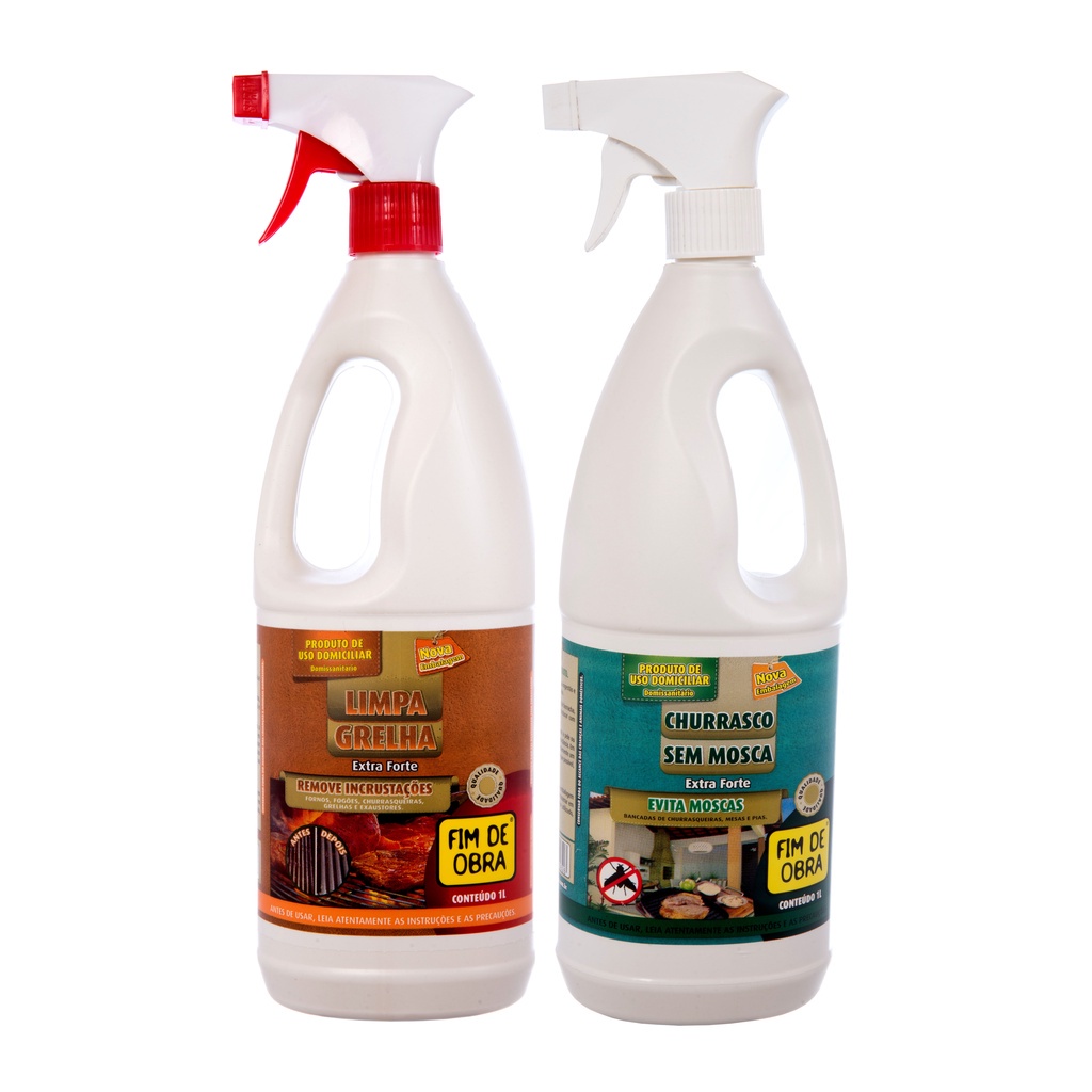 Churrasco Sem Mosca + Limpa Grelha Fim de Obra 2x 1 Litro | Shopee Brasil