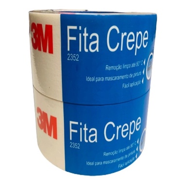 Fita Crepe Uso Industrial 3M 2352 48mmx50m 2unidades | Shopee Brasil