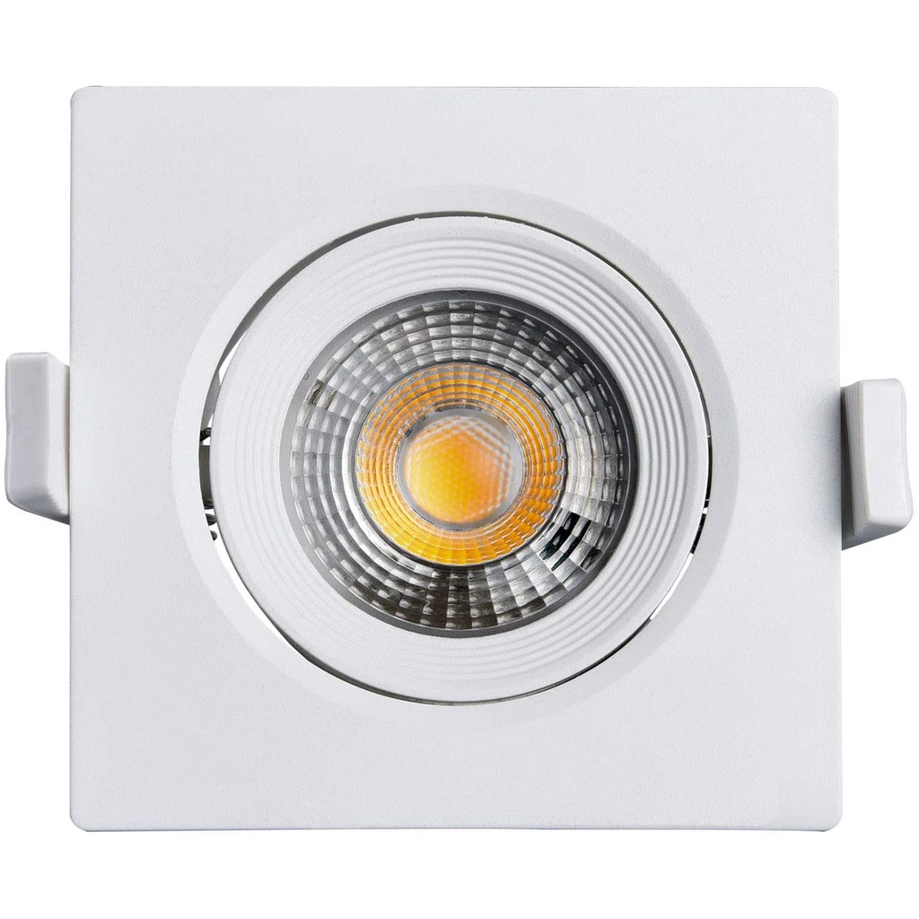 Kit 8 Spot Led 5w Quadrado Branco Quente Lampada Direcionavel Gesso ...