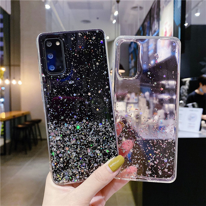 Capinha Capa Flexível Tpu Glitter Lantejoulas Para Samsung Galaxy A05 A05S A15 A25 A35 A55 A14 ...
