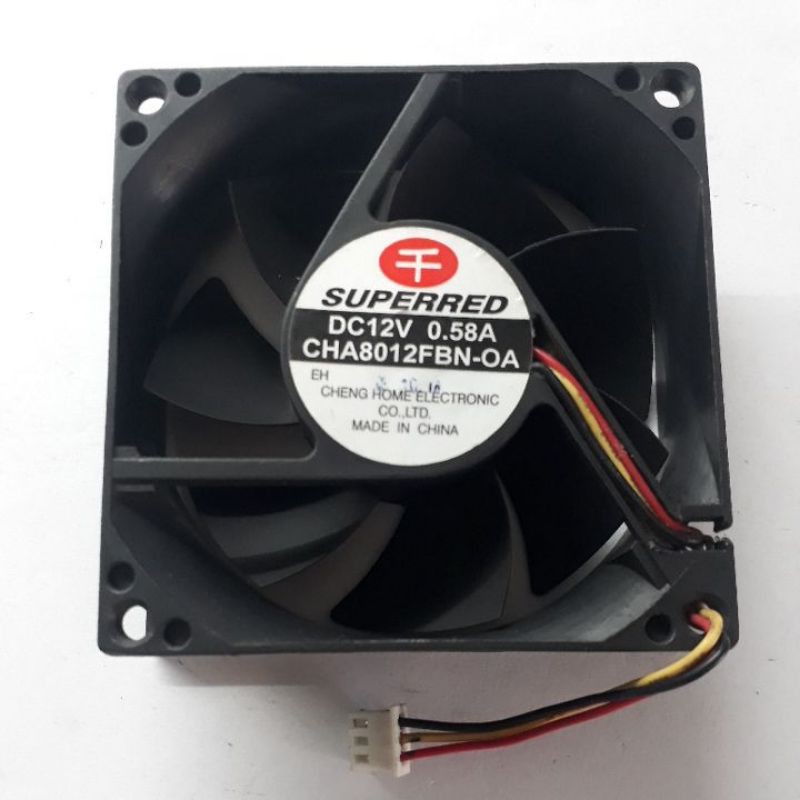 COOLER 80X80X25MM 12V 0.58A SUPERRED CHA8012FBN-OA C/ROLAMENTO 3 FIOS ...