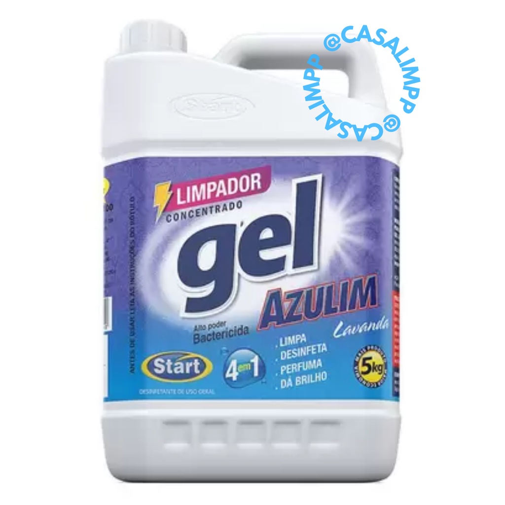 Limpador concentrado 4 em 1 Gel Lavanda 5kg Azulim (rende até 250 ...