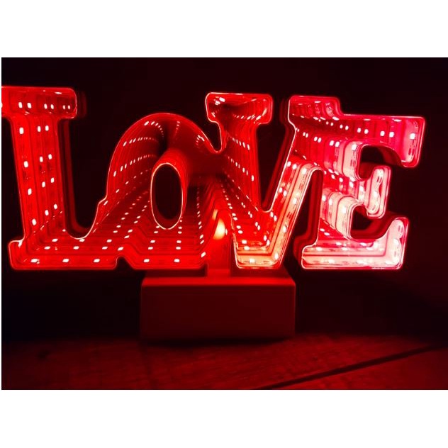 Espelho luminária LED 3D túnel infinito LOVE | Shopee Brasil