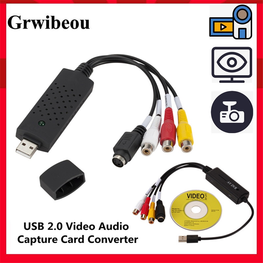Placa De Captura De Vídeo USB 2.0 Fácil 4 Canal TV DVD VHS Adaptador De ...