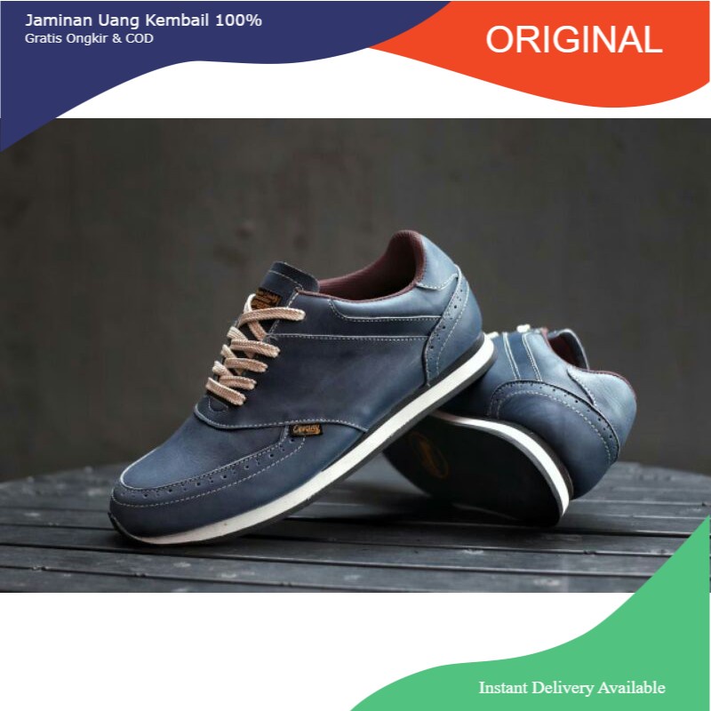 Cvnny 100 % Couro Genuíno SNEAKERS Homens Casual SPORTY Cayza ERZA ...
