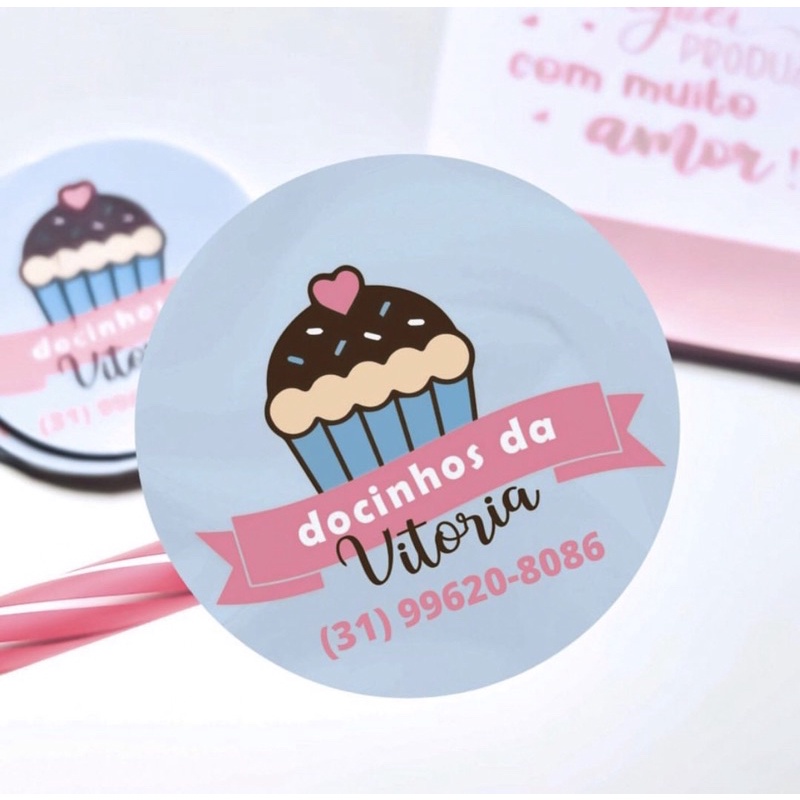 Adesivo Redondo Personalizado 5x5 | Shopee Brasil