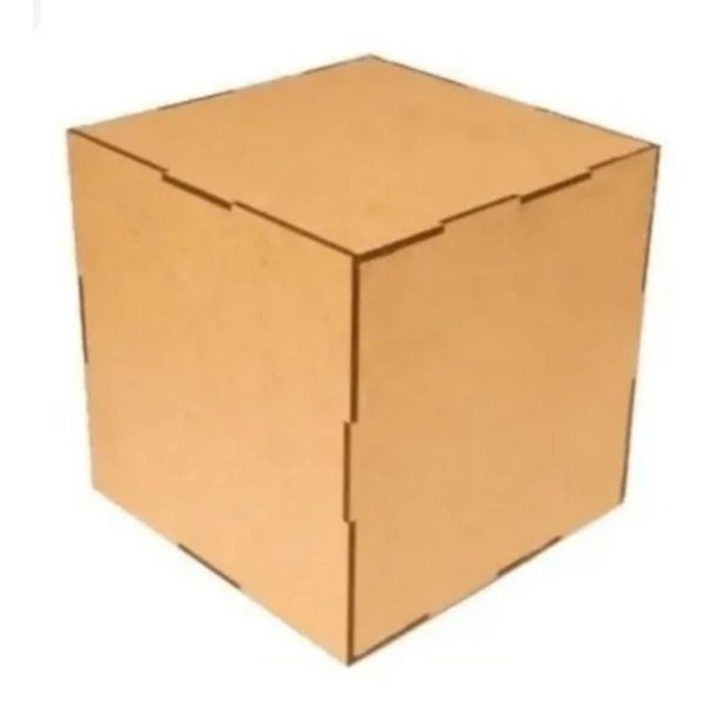 Cubo Decorativo em MDF 3mm Crú 10x10 cortado A Laser (envio desmontado ...