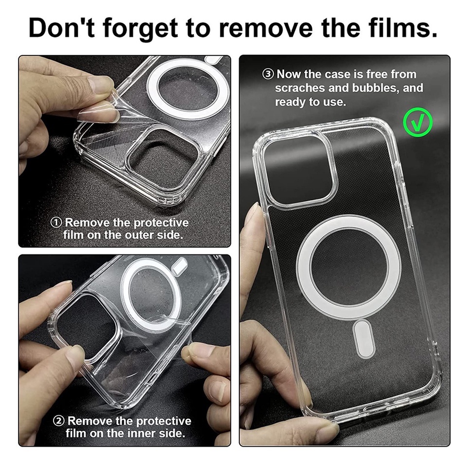 Capa Magnética Premium Para Carregador Sem Fio Magsafe Iphone 11 12 13 Pro Max 14 Pro Xr X Xs 7 ...