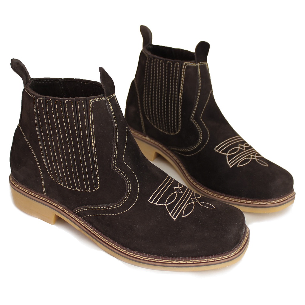 Botina Feminina Couro Nobuck modelo Unissex Bico Quadrado | Shopee Brasil