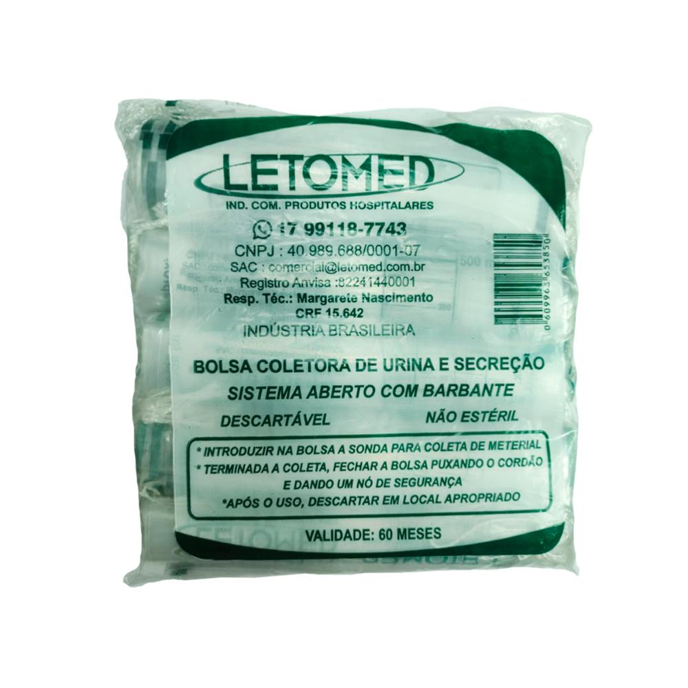 Coletor de Urina Bolsa Coletora Sistema Aberto 2000ml - Pct c/100 Und ...