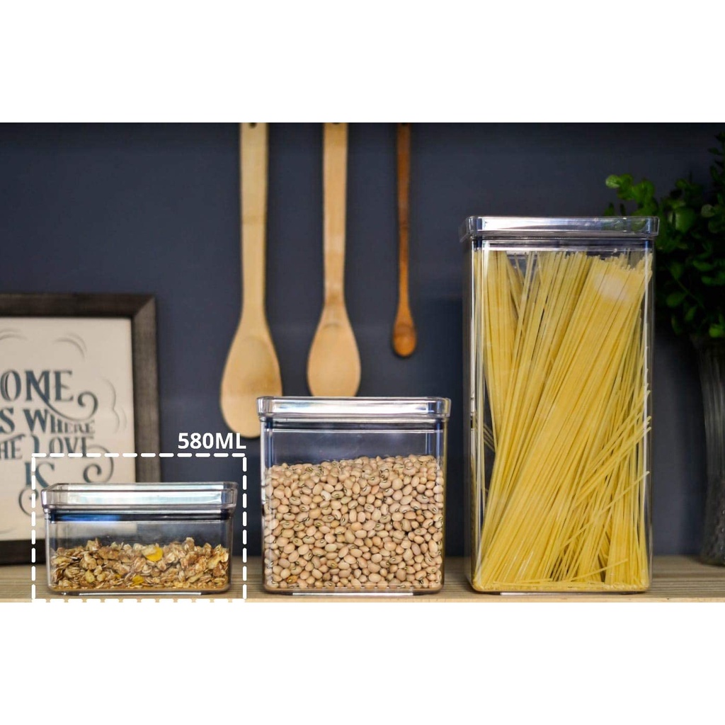 Promoção kit potes herméticos com tampa acrílico 580ml/1300ml ...