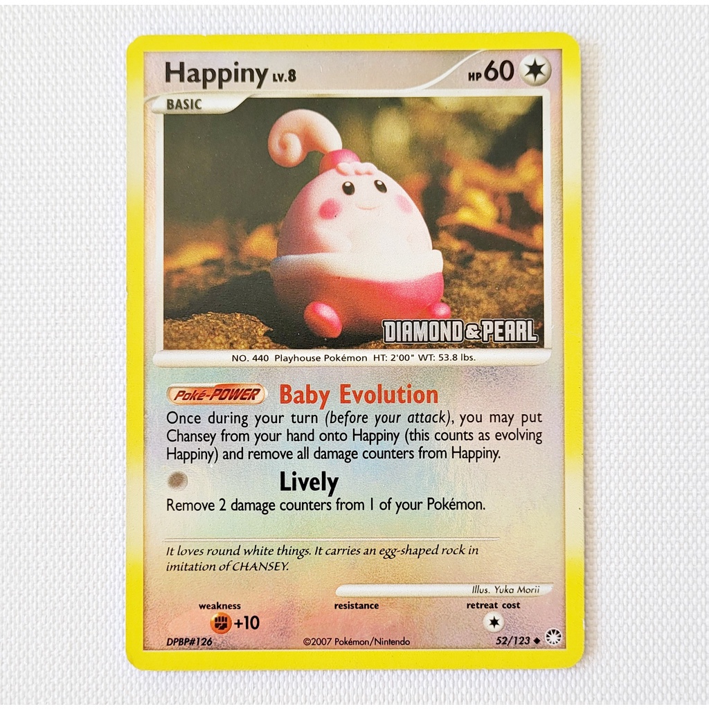 Carta Antiga Pokemon Happiny 52/123 Reverse Holo BK Promo Diamond ...
