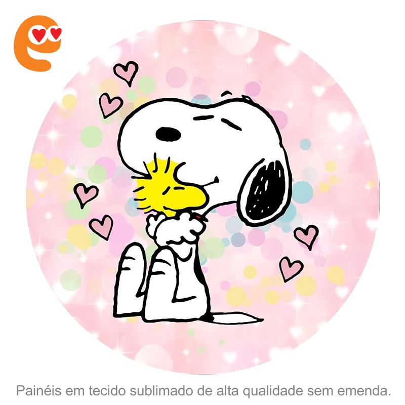 Painel Redondo de Festa Tecido Sublimado Com Elástico SNOOPY | Shopee ...