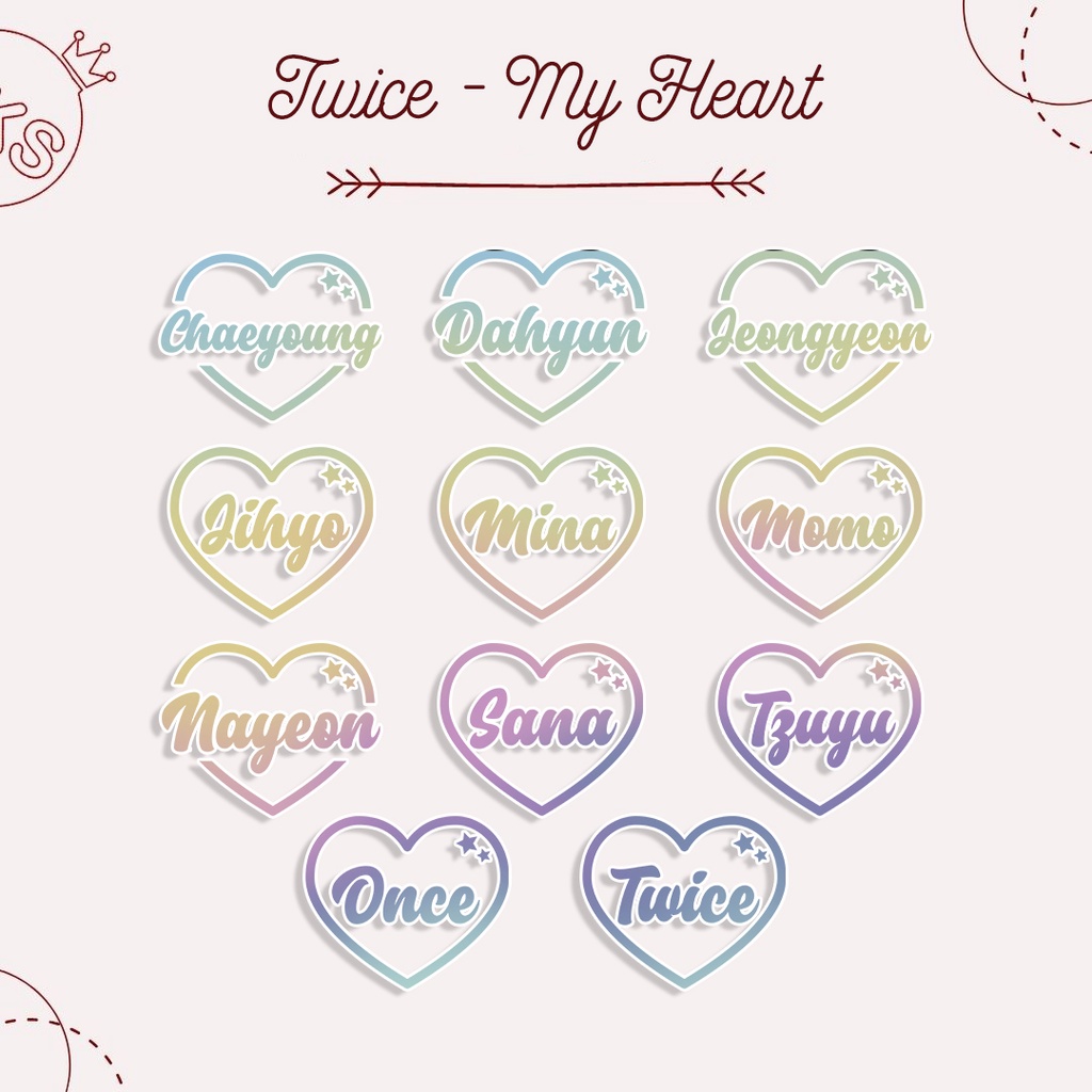 Twice - Adesivo Decorativo Holográfico "my Heart" (coração) | Shopee Brasil