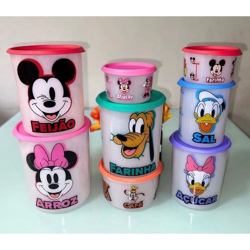 Kit Tupperware 8 Potes Instantânea Mágica Disney Mantimentos | Shopee ...